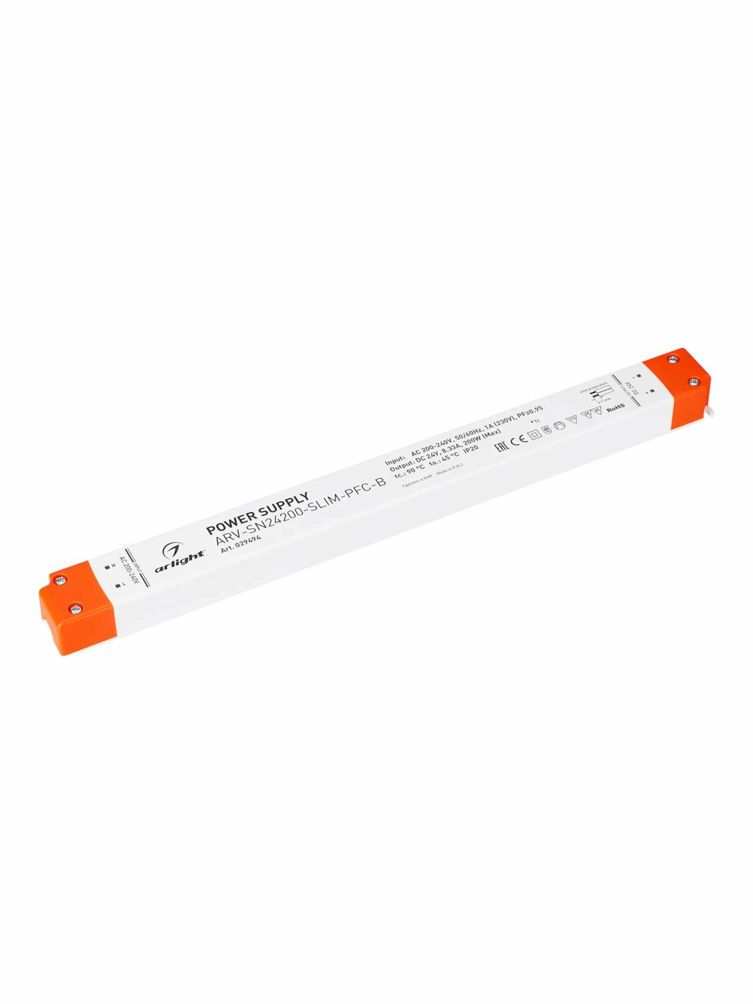Блок питания Arlight ARV-SN24200-SLIM-PFC-B (24V, 8.33A, 200W) IP20 029494
