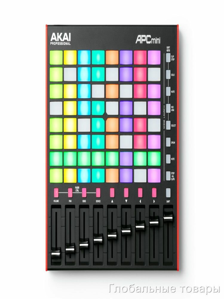 Компактный USB контроллер AKAI APC mini MK2 8x8 цветных сенсорных пэдов для диджеев и создания музыки - сенсорный контроллер
