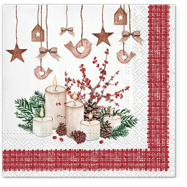 Салфетки PAW Decor Collection "Lunch", Tete-a-tete, Праздничное настроение, трехслойные, для декупажа, 20 шт