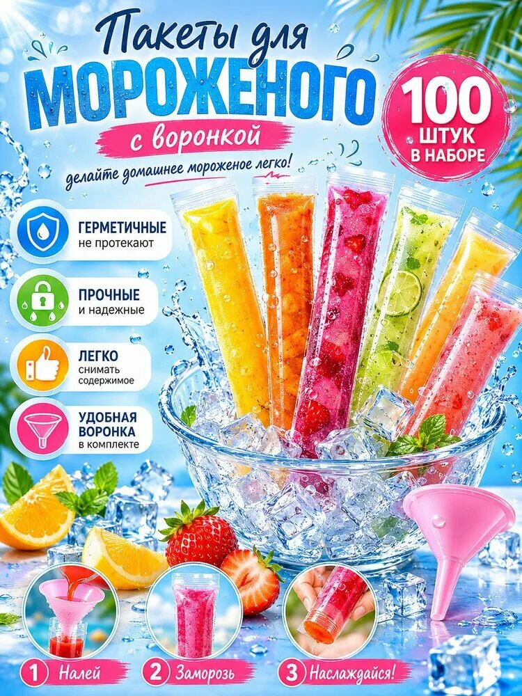 Форма для льда "пакеты для льда", 100 шт