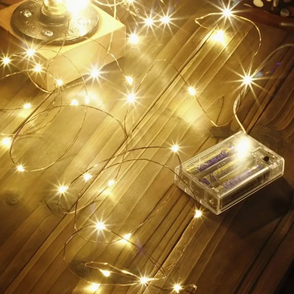 Фонарик LED "Звездное небо", теплый белый, 10 метров 5m 50LED