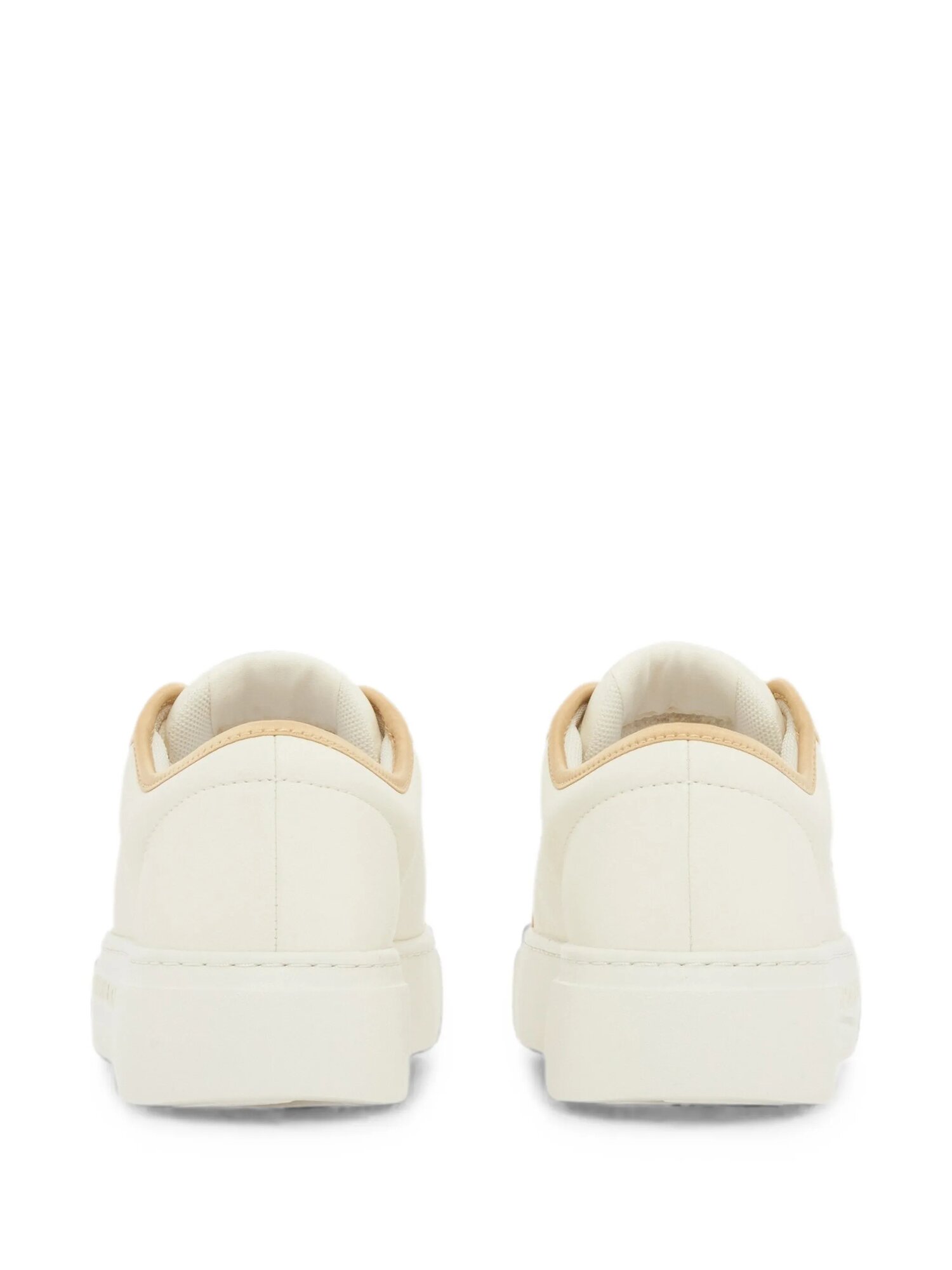 Кроссовки Armani Exchange Logo-plaque lace-up sneakers, размер 41, бежевый/белый — фото 1