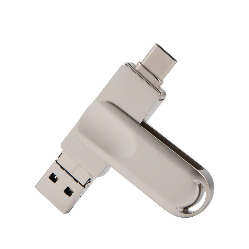 4-в-1 USB-накопитель типа C для iPhone, Android и ПК, серебристый, 512 ГБ портативное хранилище