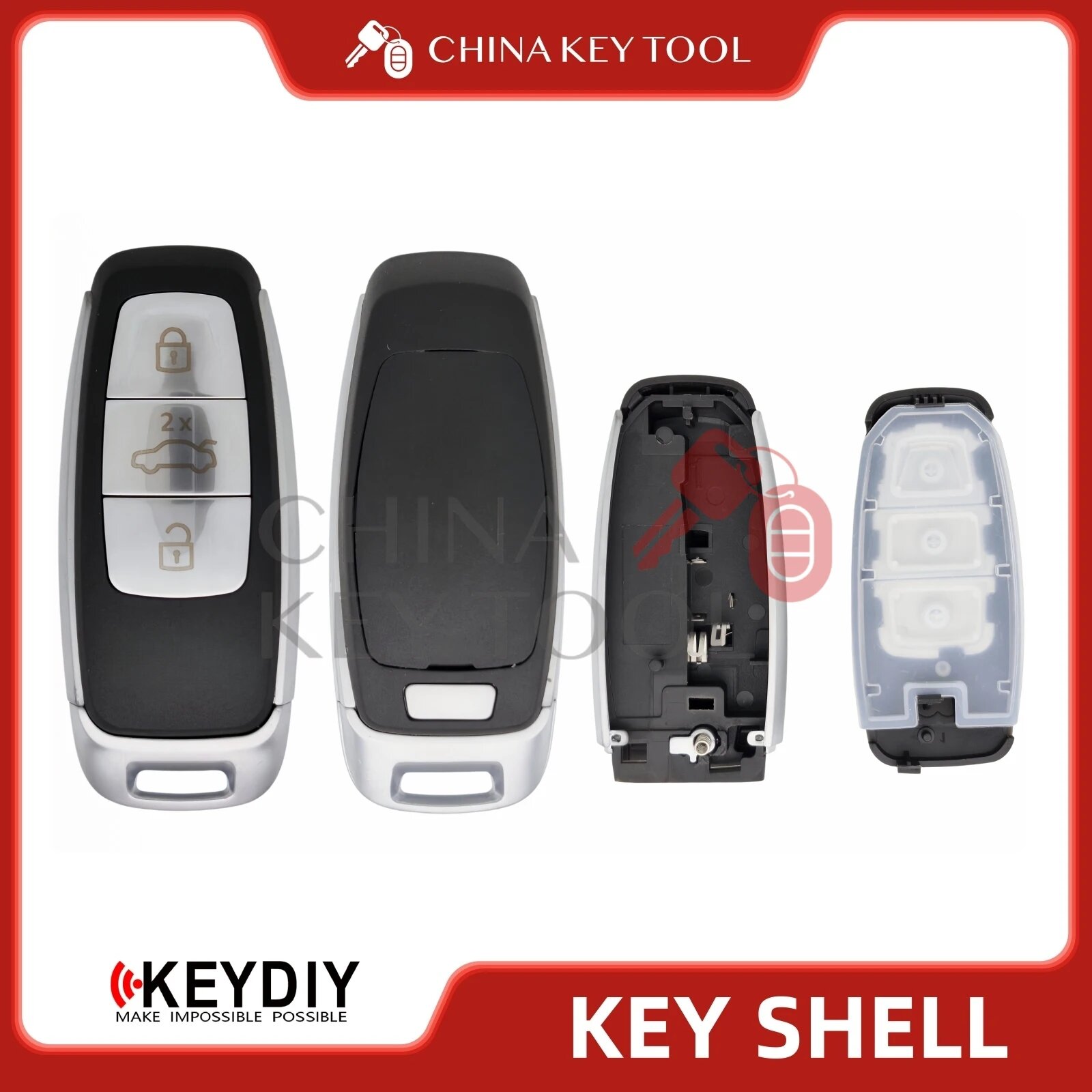Корпус ключа KEYDIY FGB08 MQB49 для VW Audi, Silver