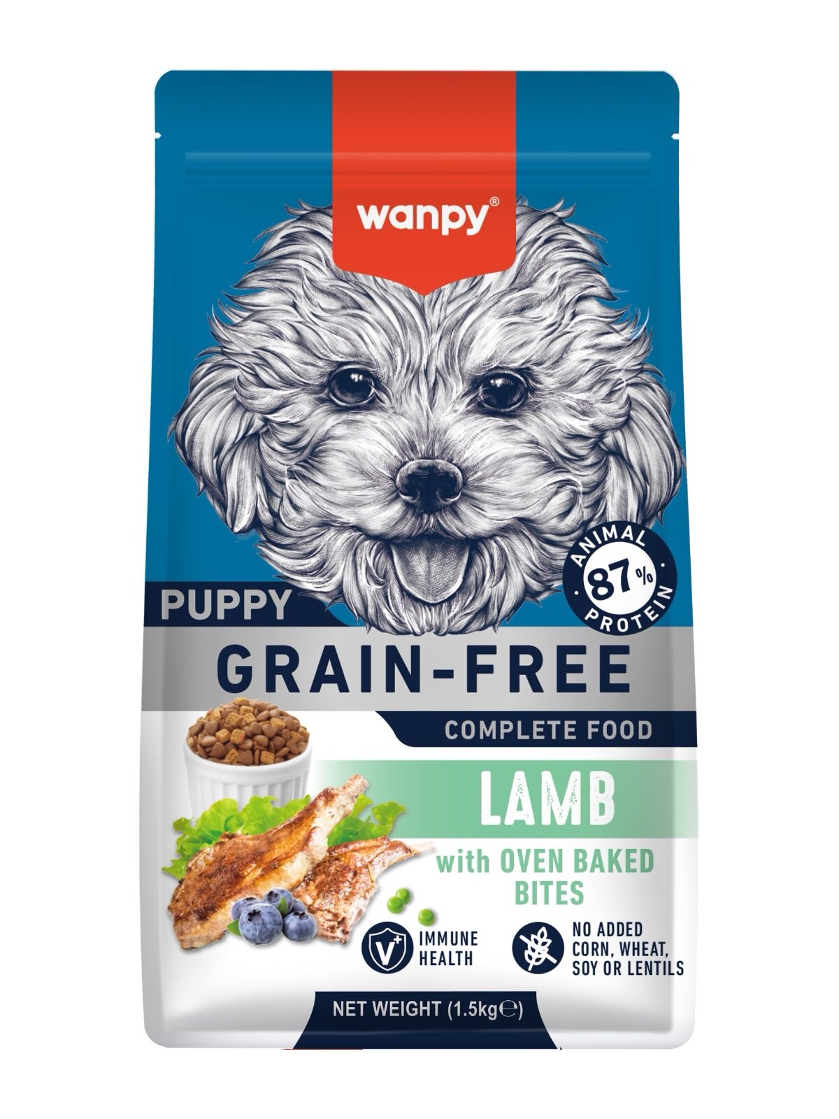 Сухой корм для щенков Wanpy Dog беззерновой с ягненком 1,5 кг