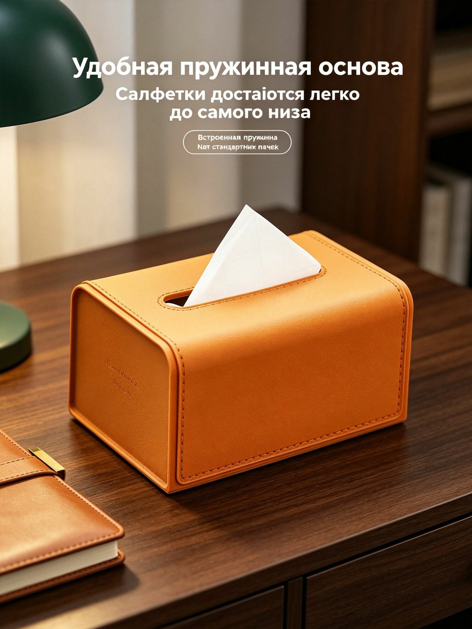 Декоративная коробка для салфеток из экокожи Полное описание товара