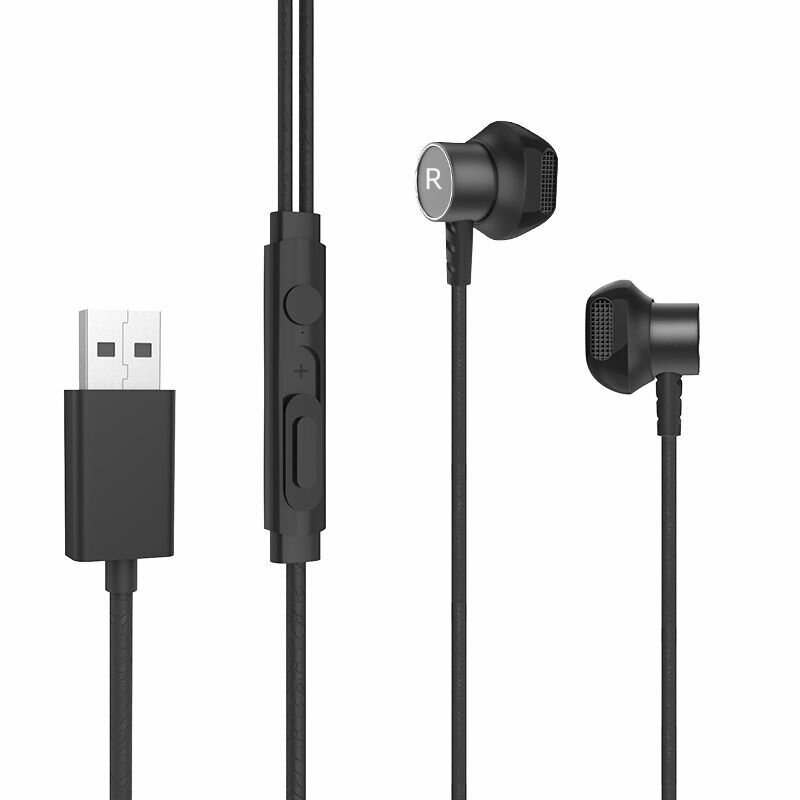 USB-проводная игровая гарнитура с микрофоном, полувкладышная конструкция, кабель 2,5 м для ПК и ноутбука, черный