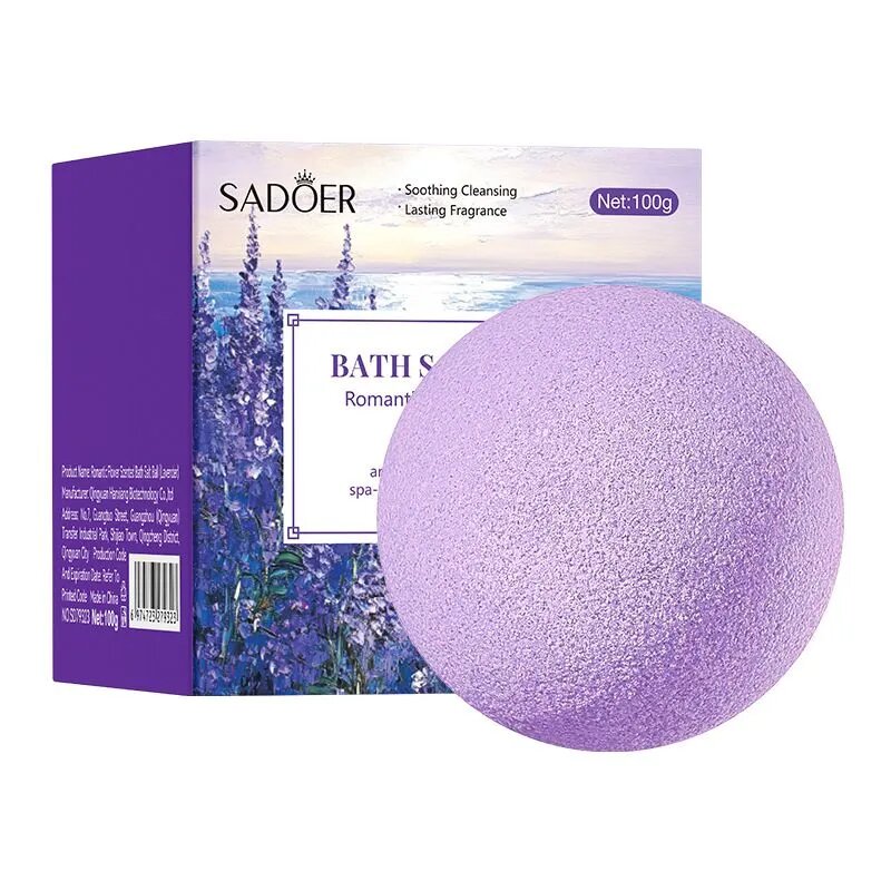Романтическая бомбочка для ванны SADOER с цветочным ароматом (тонущая), очищение тела