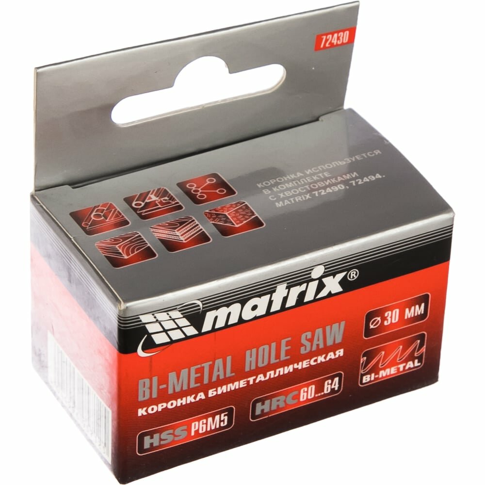 Коронка BIMETAL 30 мм Matrix 72430 — фото 1