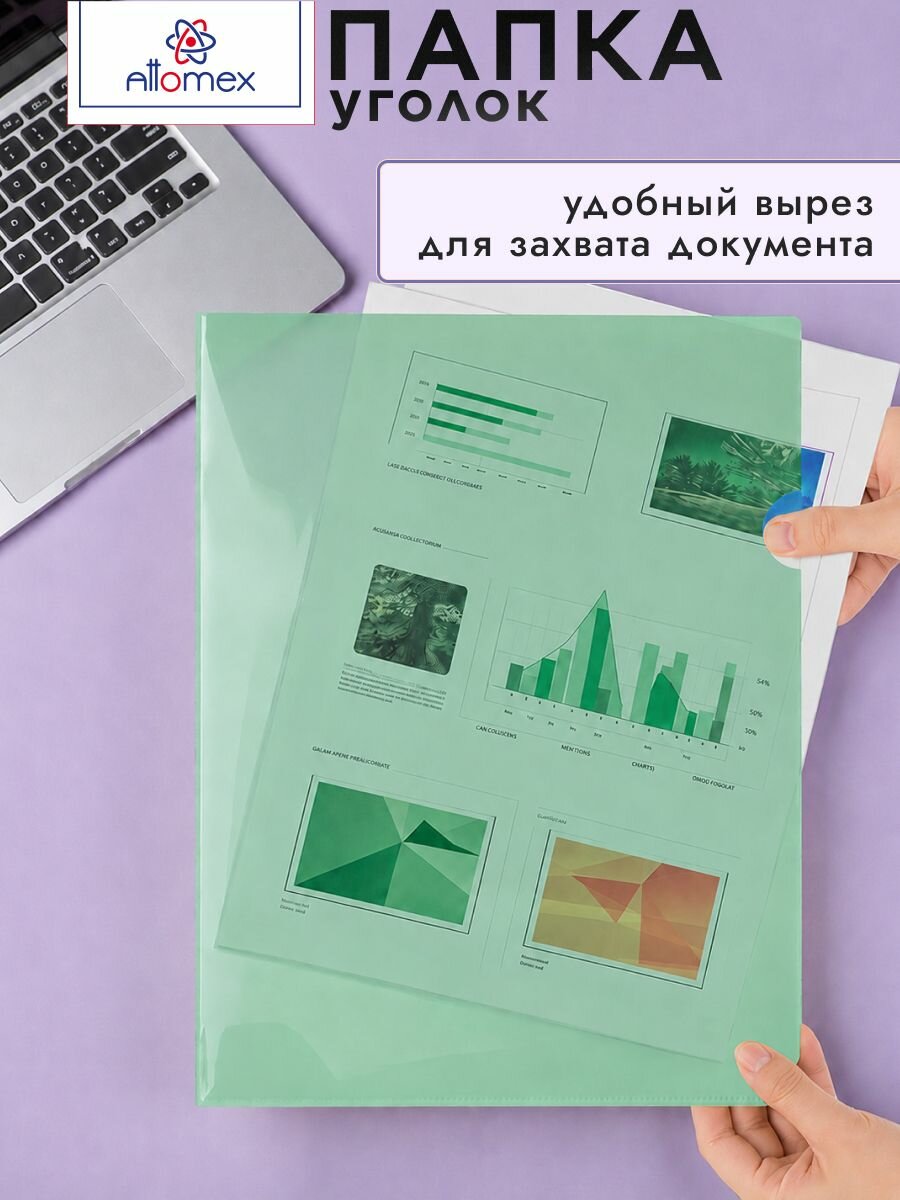 Папка-уголок для документов А4 4 штук — фото 1
