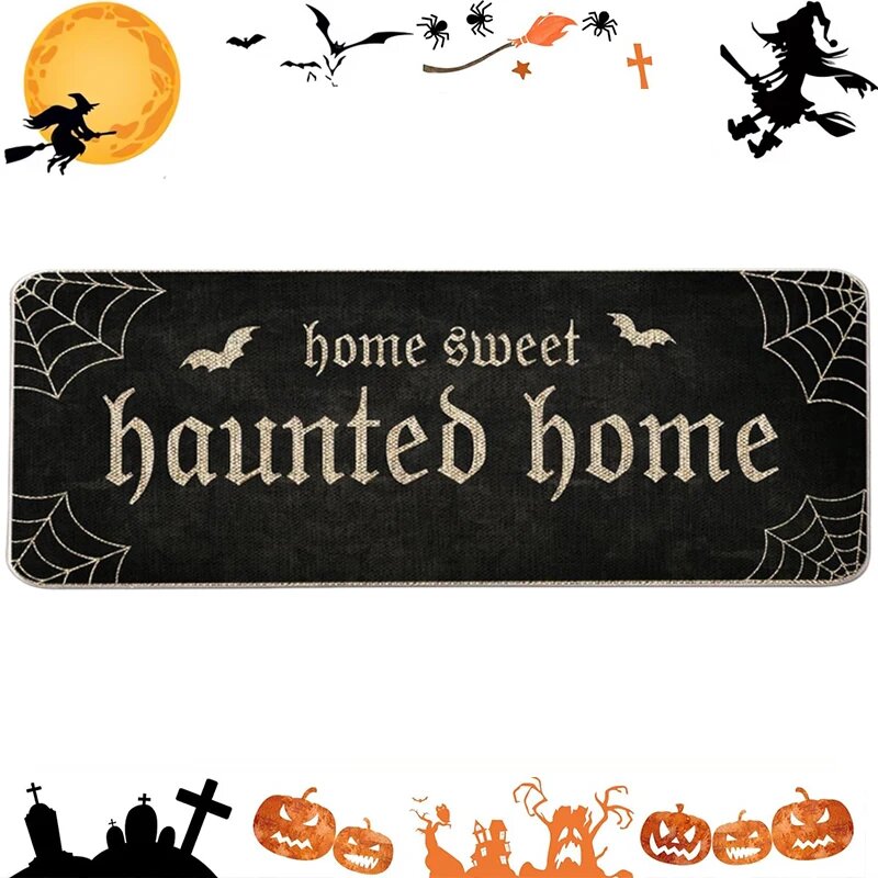 Коврик "Home Sweet Haunted Home" 40x120см, черный