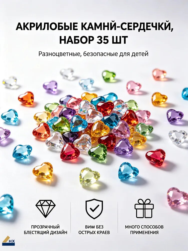 Прозрачные камни в форме сердца, подарок для детей, для аквариума и рукоделия