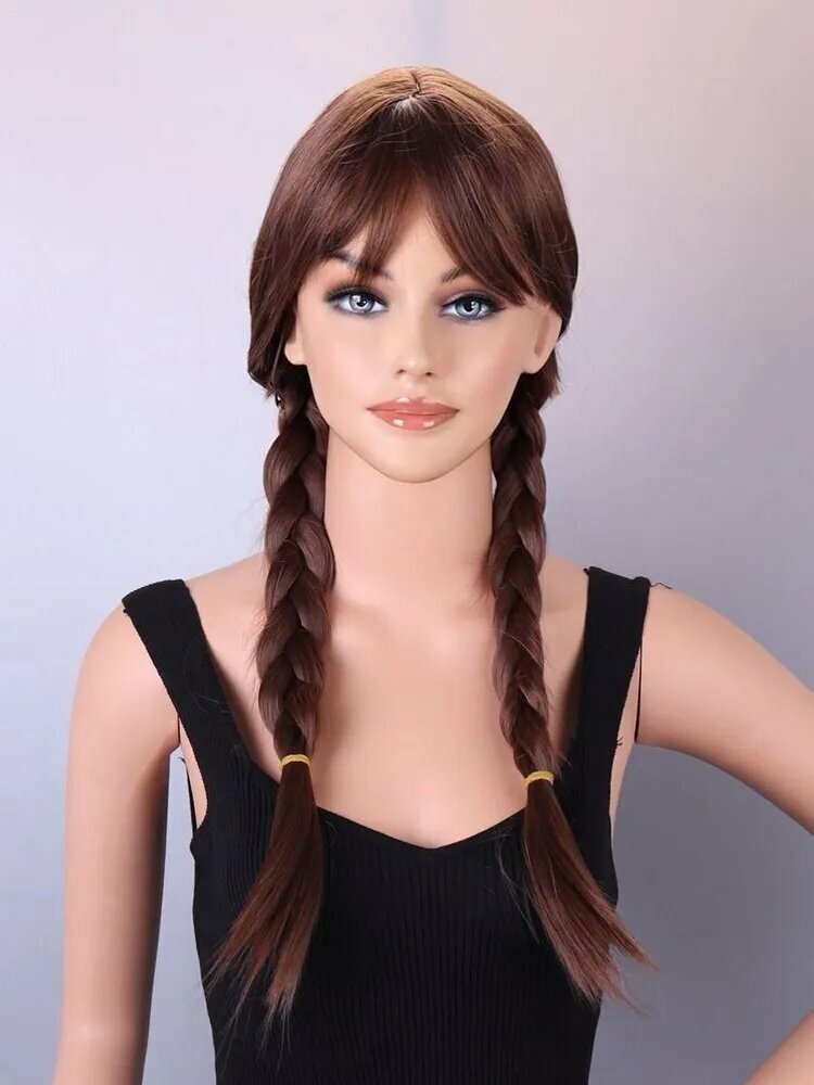 Парик женский длинный коса, Frozen Elsa, Имитация натуральных волос