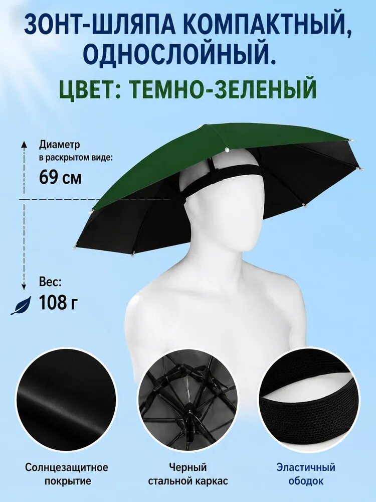 Зонт , черный — фото 1
