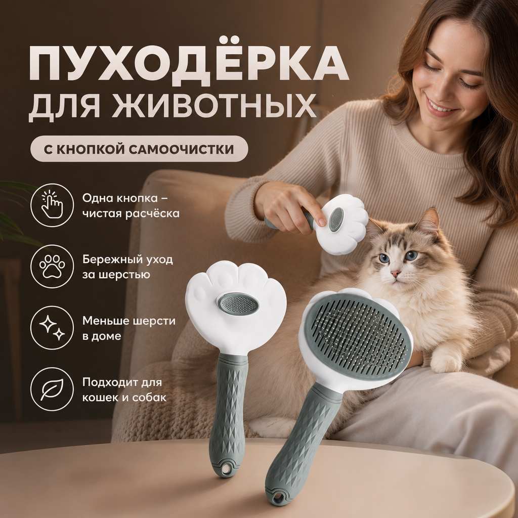 Фурминатор для вычесывания подшерстка питомцев, профессиональный уход, удаление подшерстка, массажный эффект