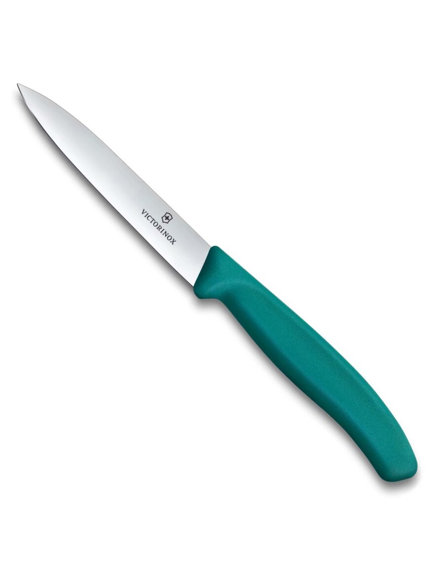 Нож кухонный универсальный Victorinox , лезвие 10 см прямое, зеленый, 6.7704. C1