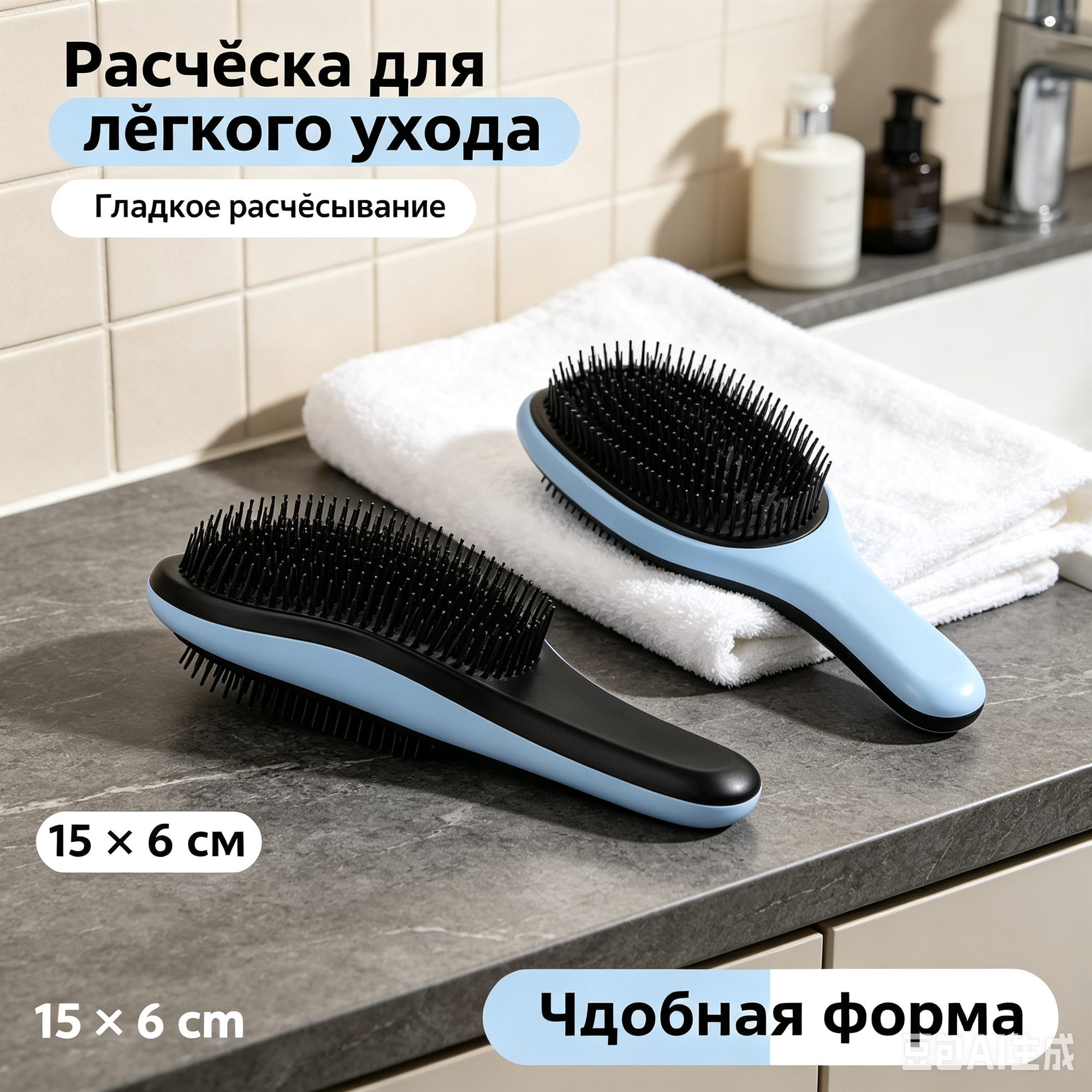Практичная расческа, простая в уходе, одна расческа мягкая, 15*6 см