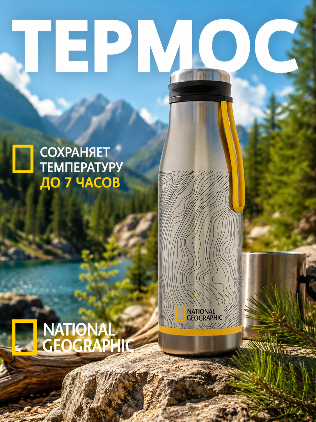 Термобутылка термос из нержавеющей стали 500 мл National Geographic