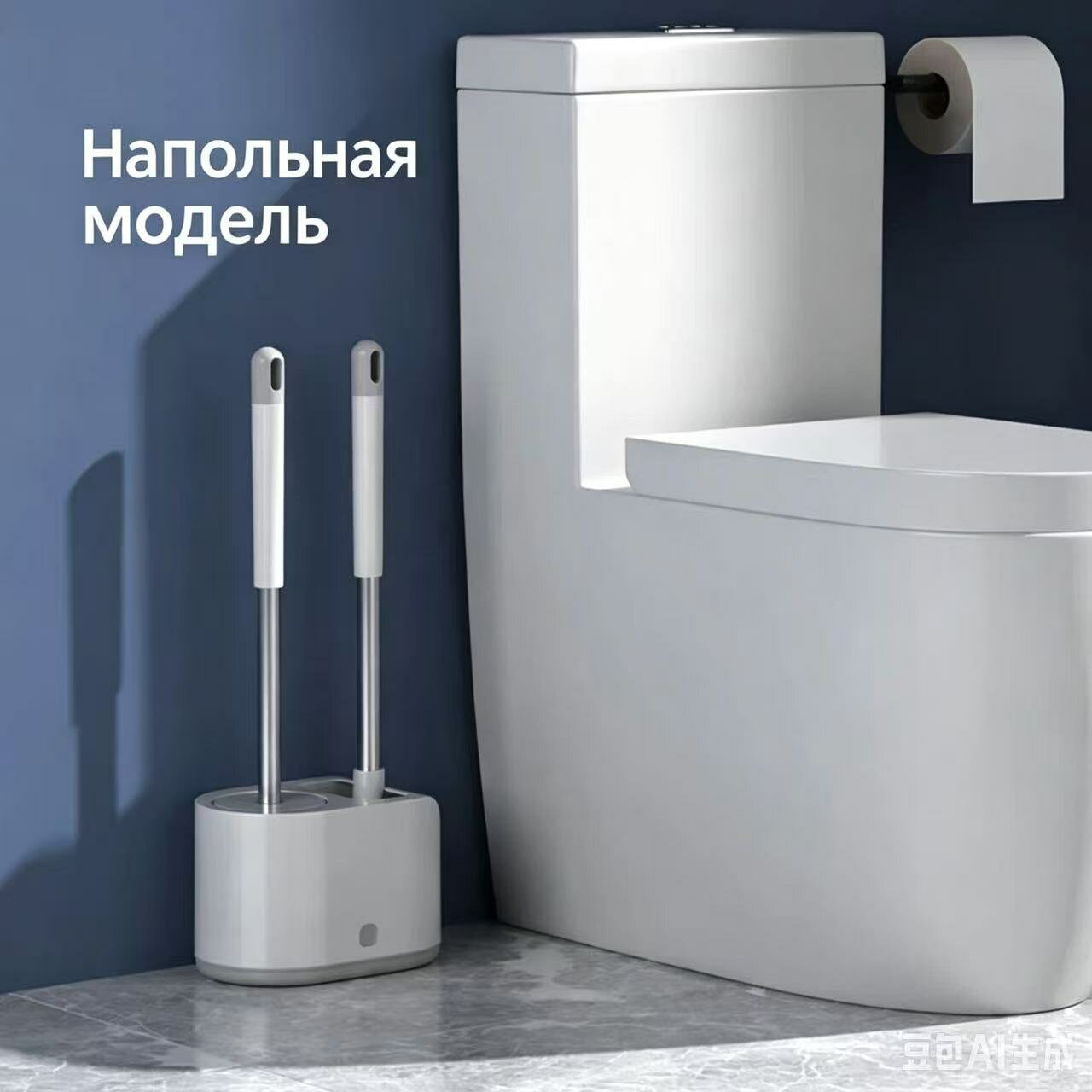 Чистящие средства, набор силиконовых ершиков для унитаза, белый,19.5*12.5*15.5 СМ