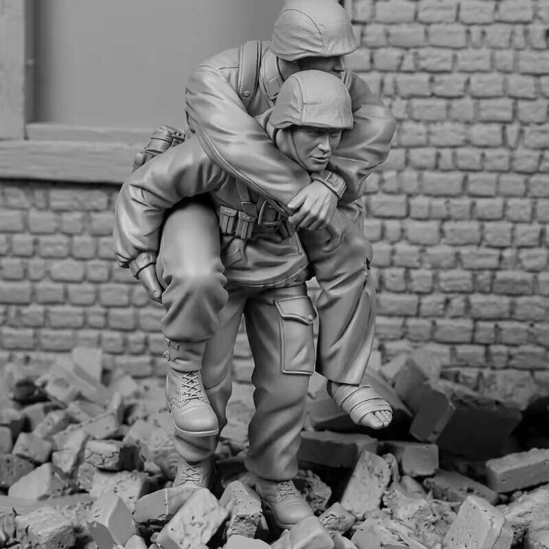 Масштаб 1/35, фигурка из смолы, собранная модель, комплект, историческая военная игрушка, раненый солдат, миниатюрная игрушка в разобранном виде, неокрашенная, 908A