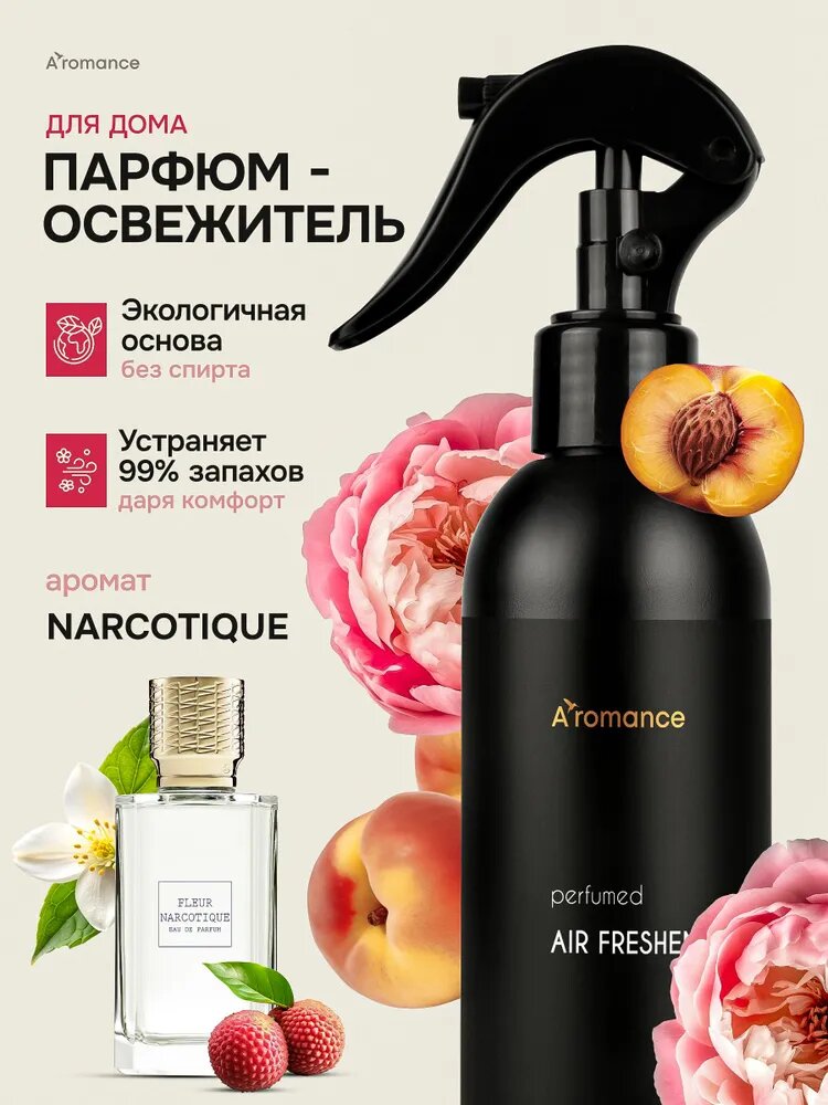 Парфюмированный освежитель воздуха/ароматизатор для дома/спрей для офиса, текстиля Aromance аромат Narcotique