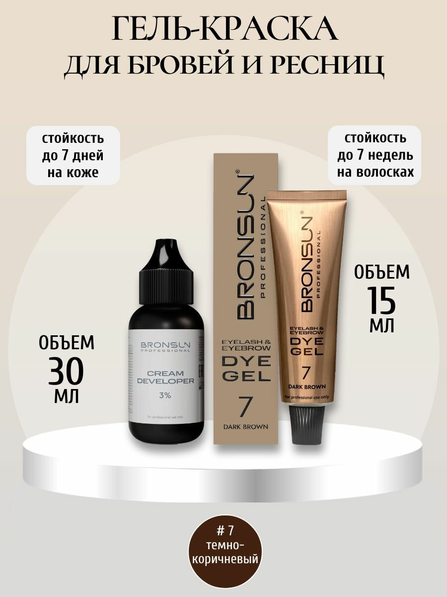INNOVATOR COSMETICS Краска BRONSUN набор Темно-коричневый #7 15мл/оксидант-молочко 20 мл