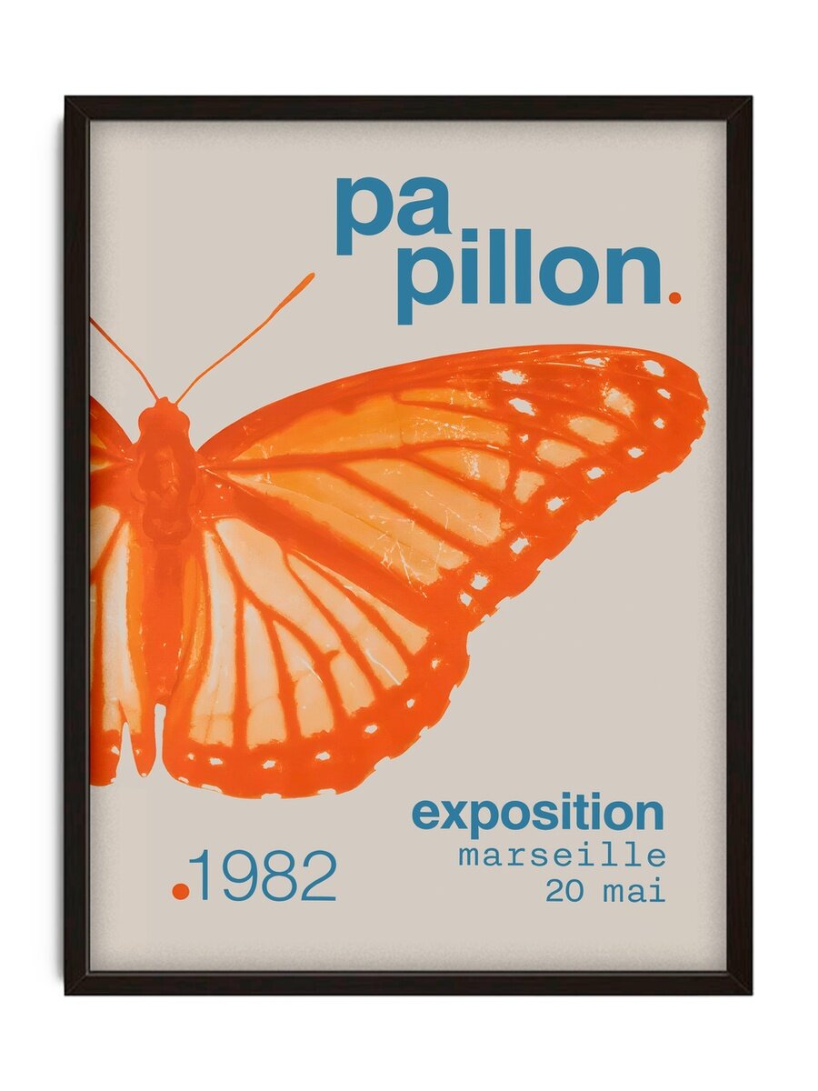 Интерьерный постер "Papillon. Мотылёк" в стиле pinterest, формат 30x40 см