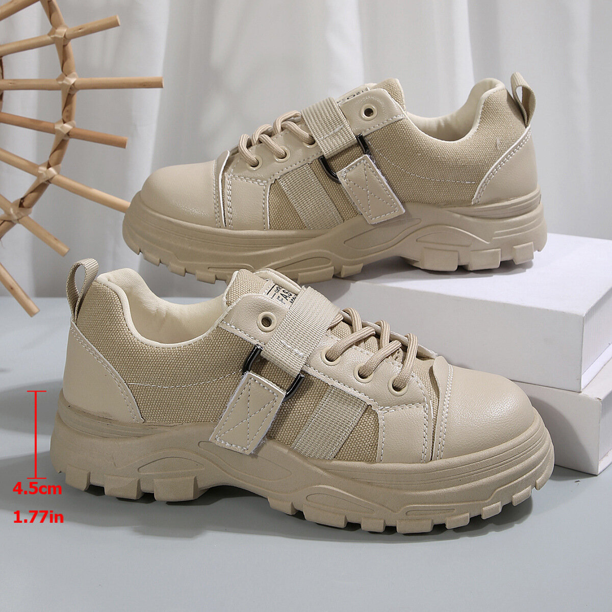 JYL Туфли для прогулок Женщин Лёгкие Плоский подошваТкань/Off White