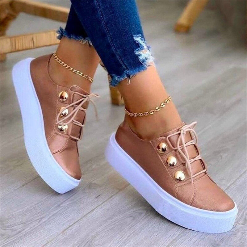 JYL Туфли для повседневности Женщин Удобные Плоский подошваКожа/Rose Gold