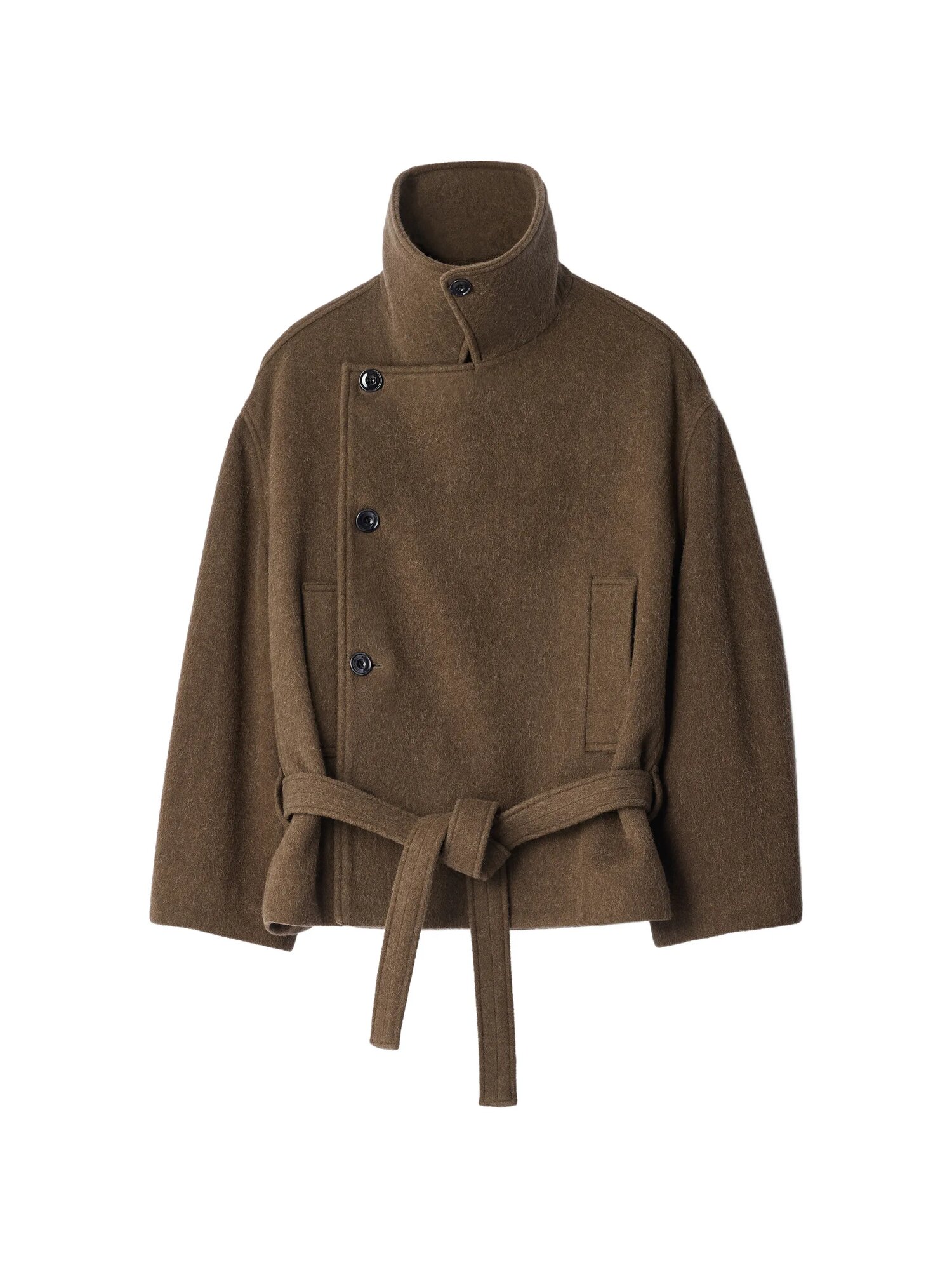 Пальто Short wrap coat in felted wool and alpaca blend