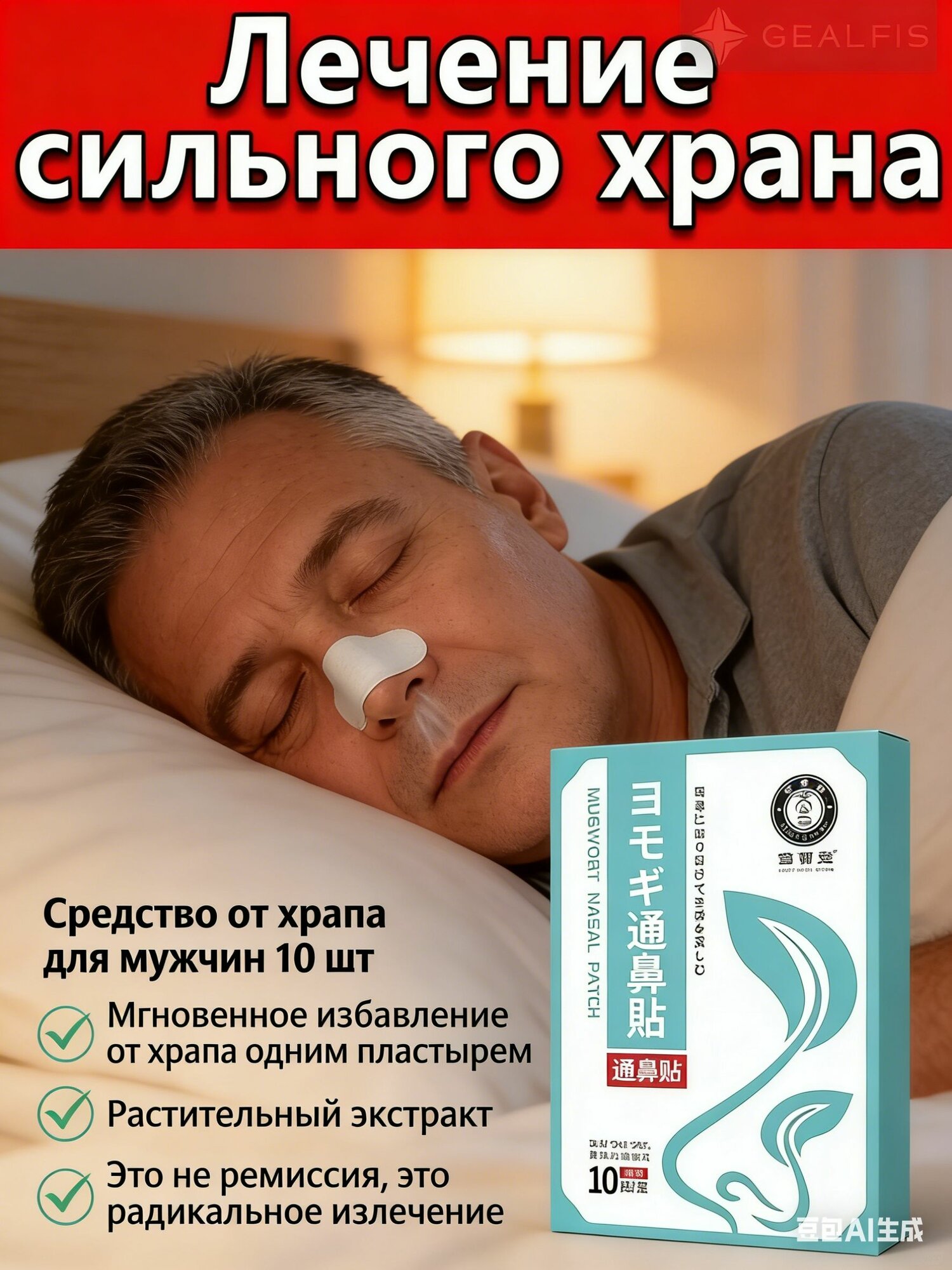 Средство от храпа для мужчин 10 шт