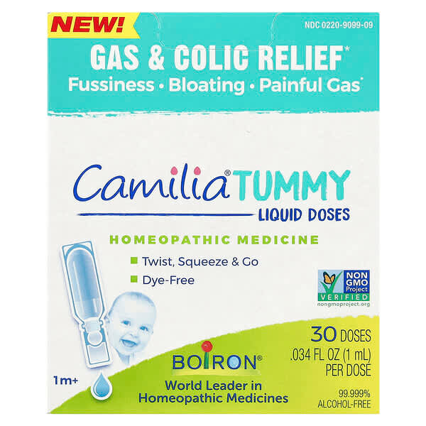 Boiron, Camilia Tummy, от газов и коликов от 1 месяца, 30 жидких доз по 1 мл