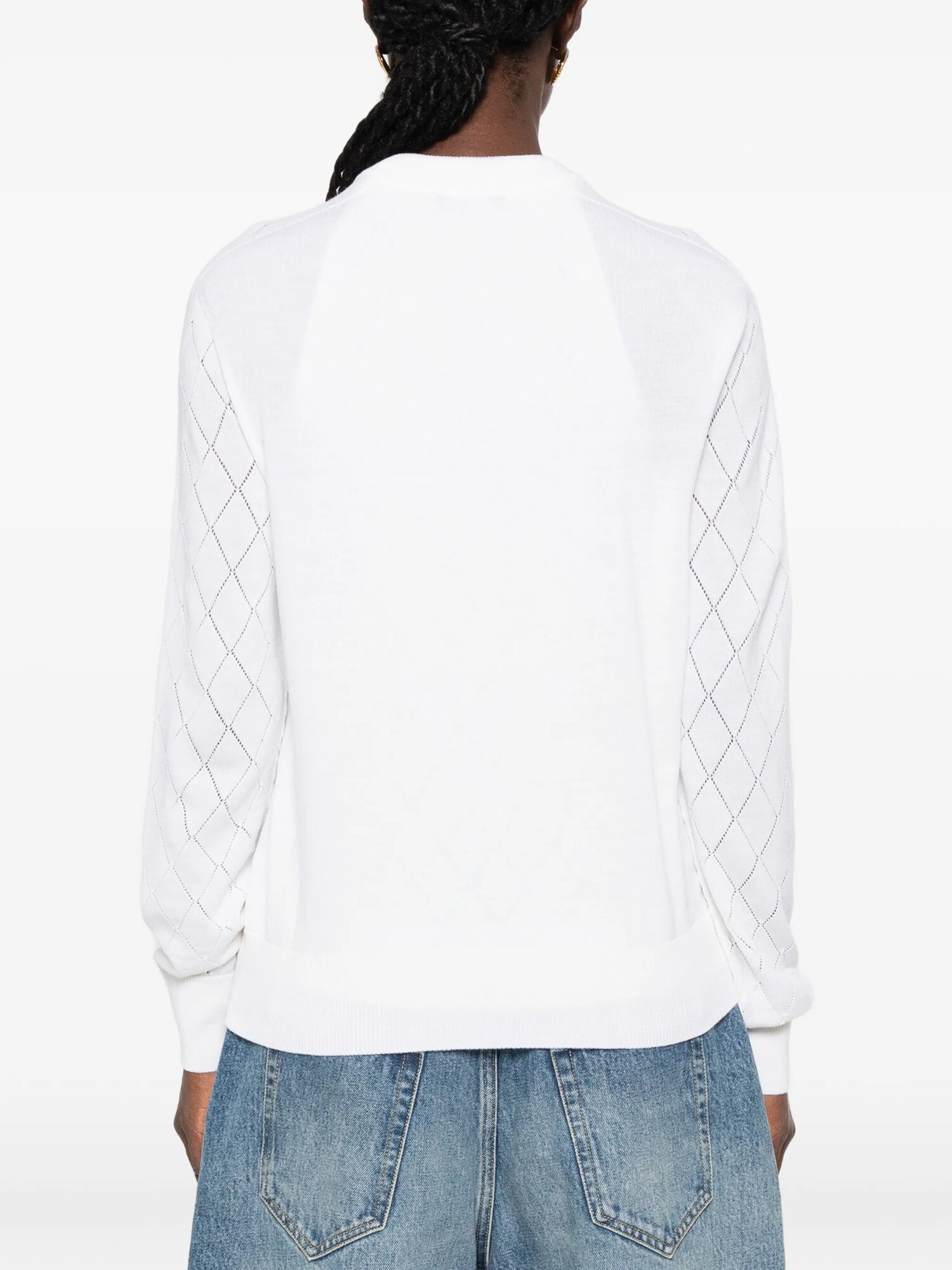 Кардиган BALMAIN Long-sleeves cardigan, размер 38, бежевый/белый — фото 1