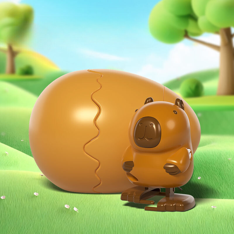 Прыгающая игрушка-монстр в виде яйца на пружине, подарок для детей на праздники и дни рождения, цвет капибара