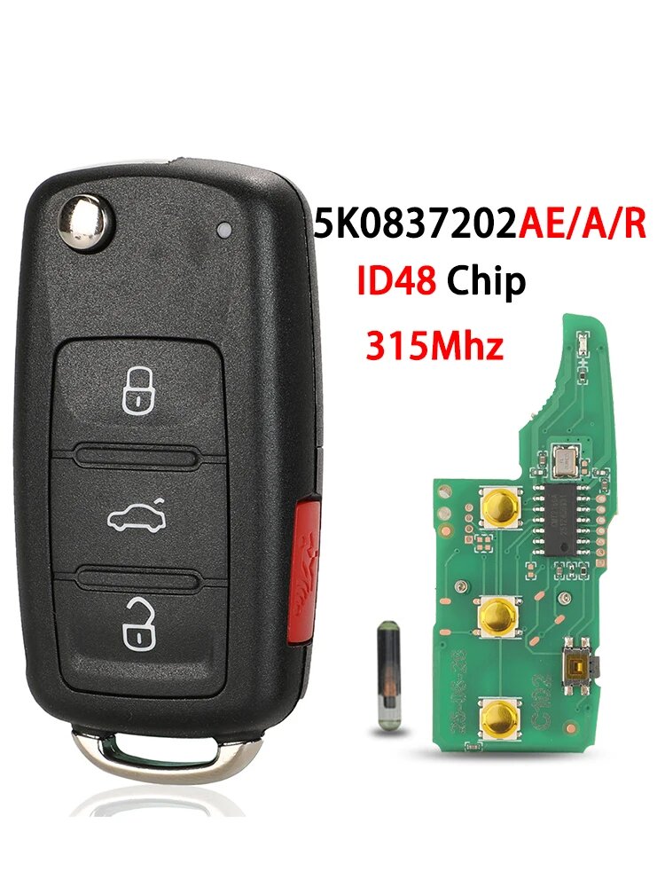 Пульт Дистанционного Управления JYQ 315 МГц Для VW Jetta, Caddy, EOS, GTI, Golf, Passat, Full Key
