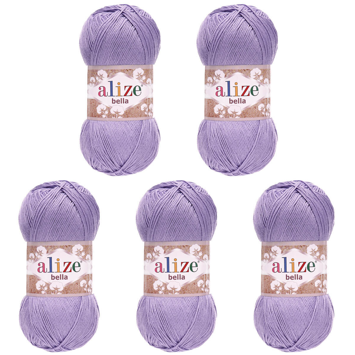 Пряжа для вязания Alize Bella, хлопок, цвет лаванда, 100 г, 360 м, 5 мотков