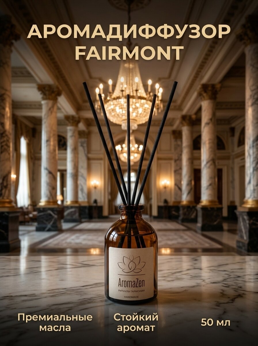 AromaZen Аромадиффузор Fiermont Фермонт Диффузор для дома с палочками Отельный аромат 50 мл