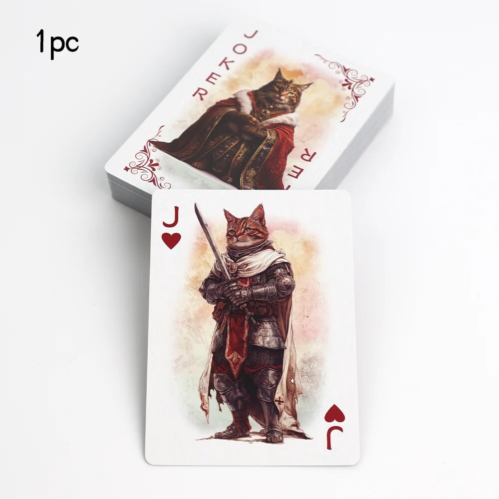 Игральные карты с антикварной иллюстрацией кота