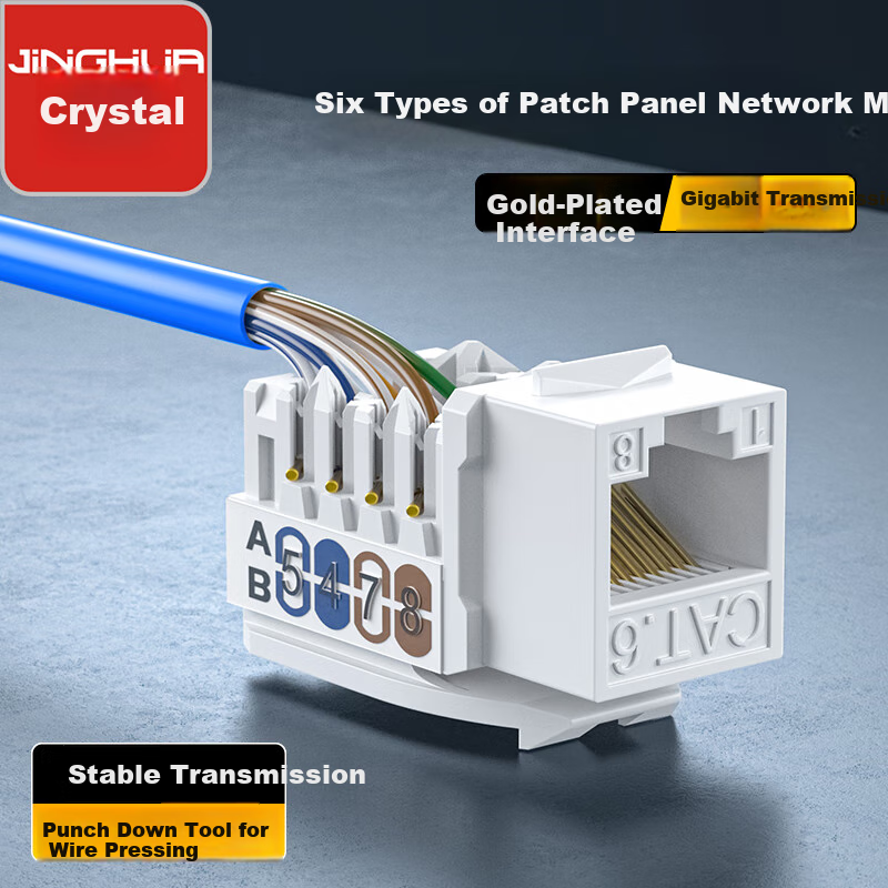 Jinghua CAT6 Gigabit 90-градусный сетевой модуль Ethernet-панель с RJ45 женской розеткой P803 Модель：CAT6 90-градусный