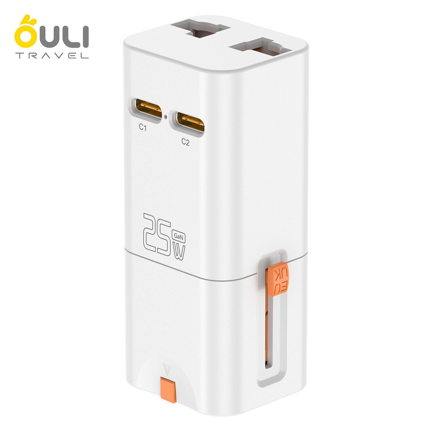 Новый адаптер-конвертер для быстрой зарядки Amazon Global Plug Lipstick 25W GaN, миниатюрный, для путешествий.