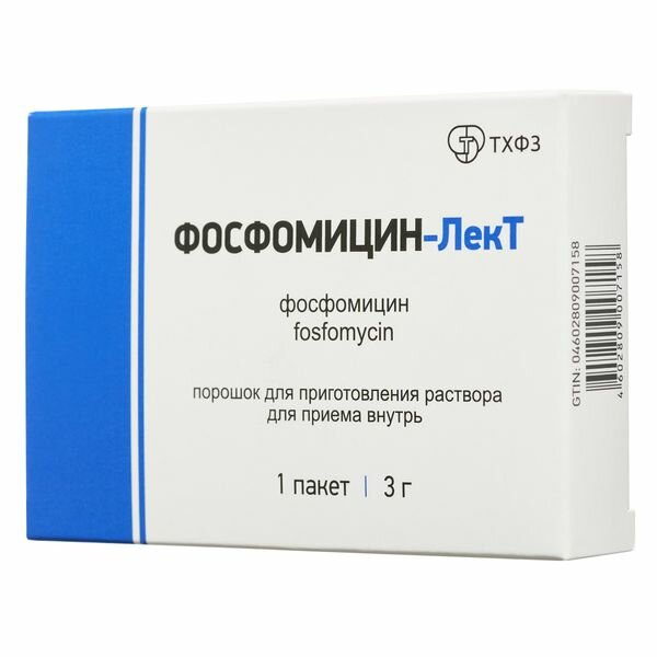 Фосфомицин-ЛекТ порошок для приг. раствора для приема внутрь 3г пак. 8г