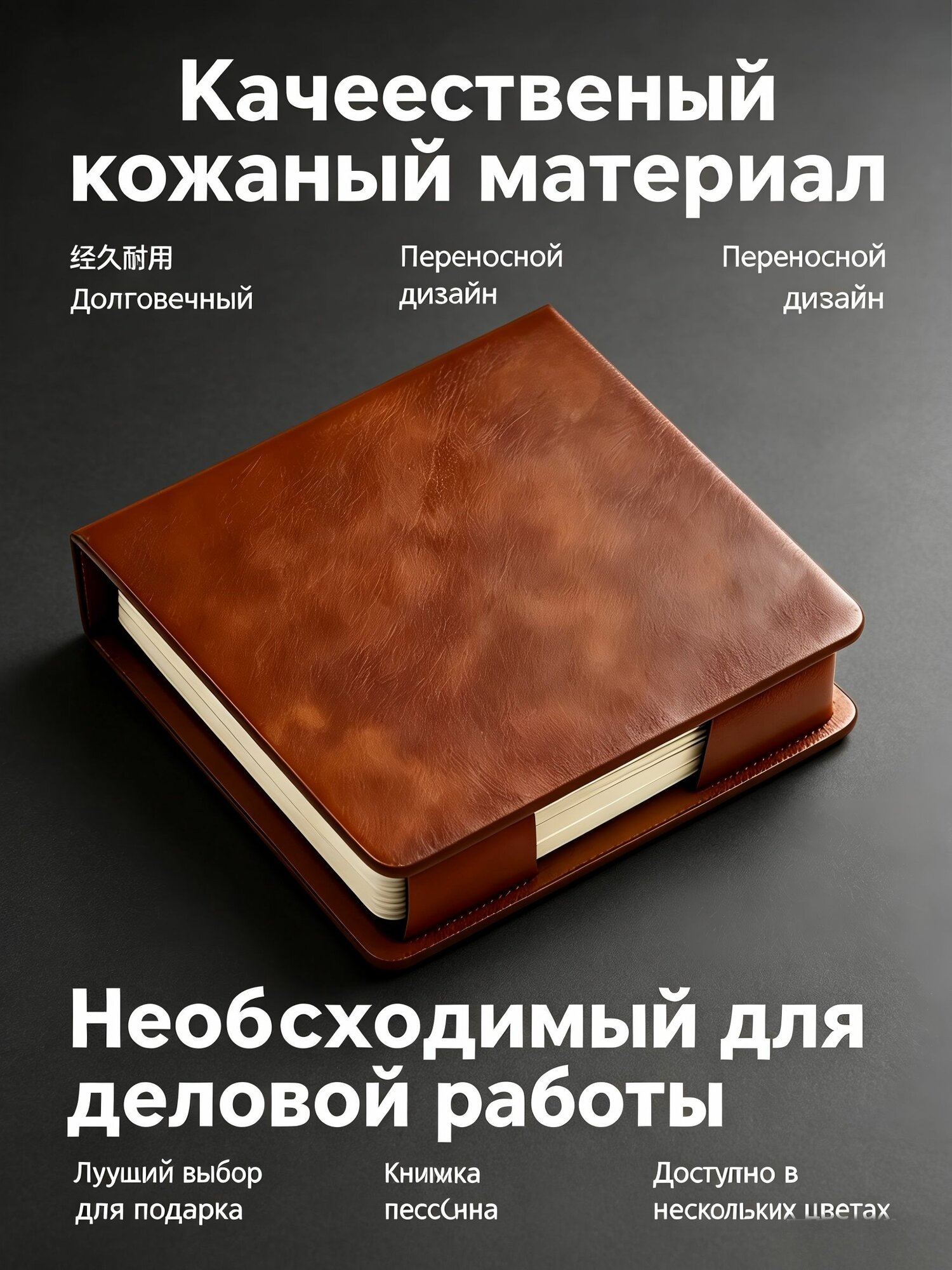 Модный органайзер для заметок Sticky Note Box Кожаный блокнот для заметок Диспенсер для рабочего стола настольный диспенсер кожаный органайзер для стикеров