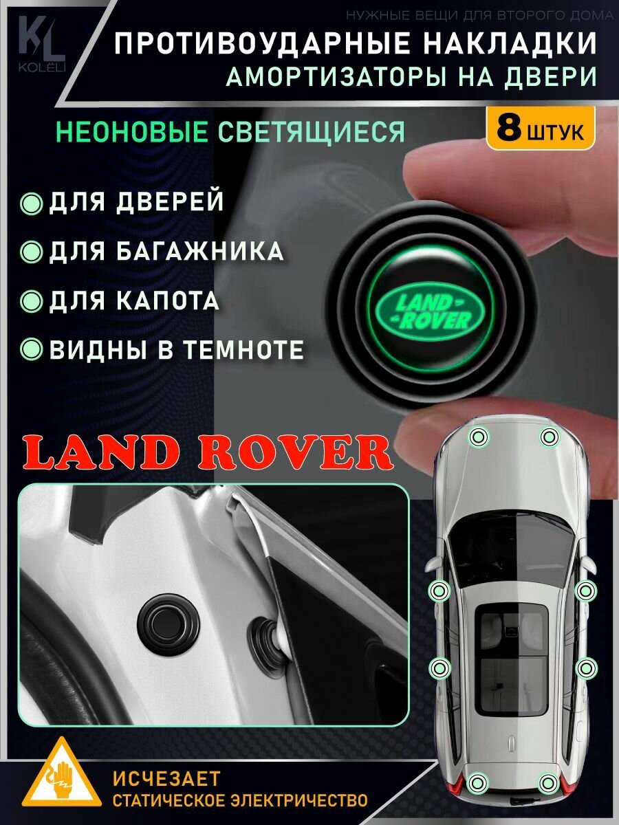 KoLeli / Накладки на элементы салона светящиеся противоударные универсальные, амортизаторы в авто, противоударная амортизирующая прокладка для Land Rover
