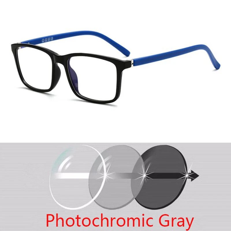 Очки BINSYSU для близорукости -1.0 - -6.0 blue frame gray, Myopia customize
