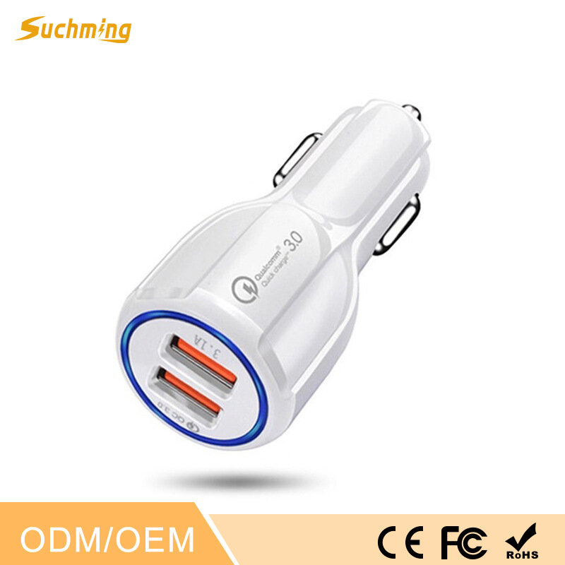 QC3.0 двойной USB автомобильный зарядное устройство 3.4А быстрая зарядка адаптер для мобильных телефонов