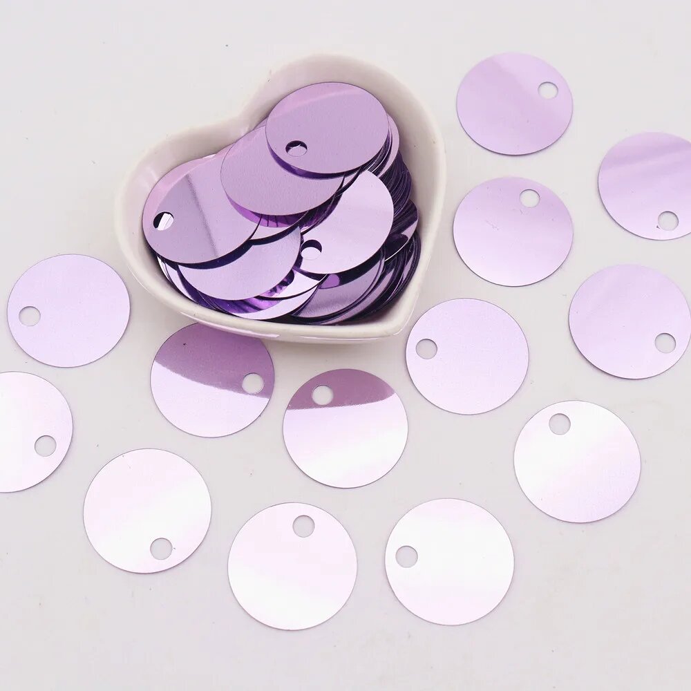 Плоские круглые пайетки ПВХ 30мм 58шт Фиолетовый, 20g 58pcs, Light Purple