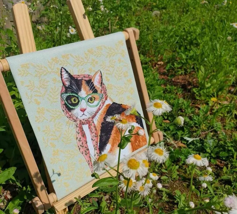 Набор для вышивания Набор для вышивания крестиком-DIMENSIONS 35395 - Grandma's Cat "Бабушкина кошка" 14CT, 28x28cm