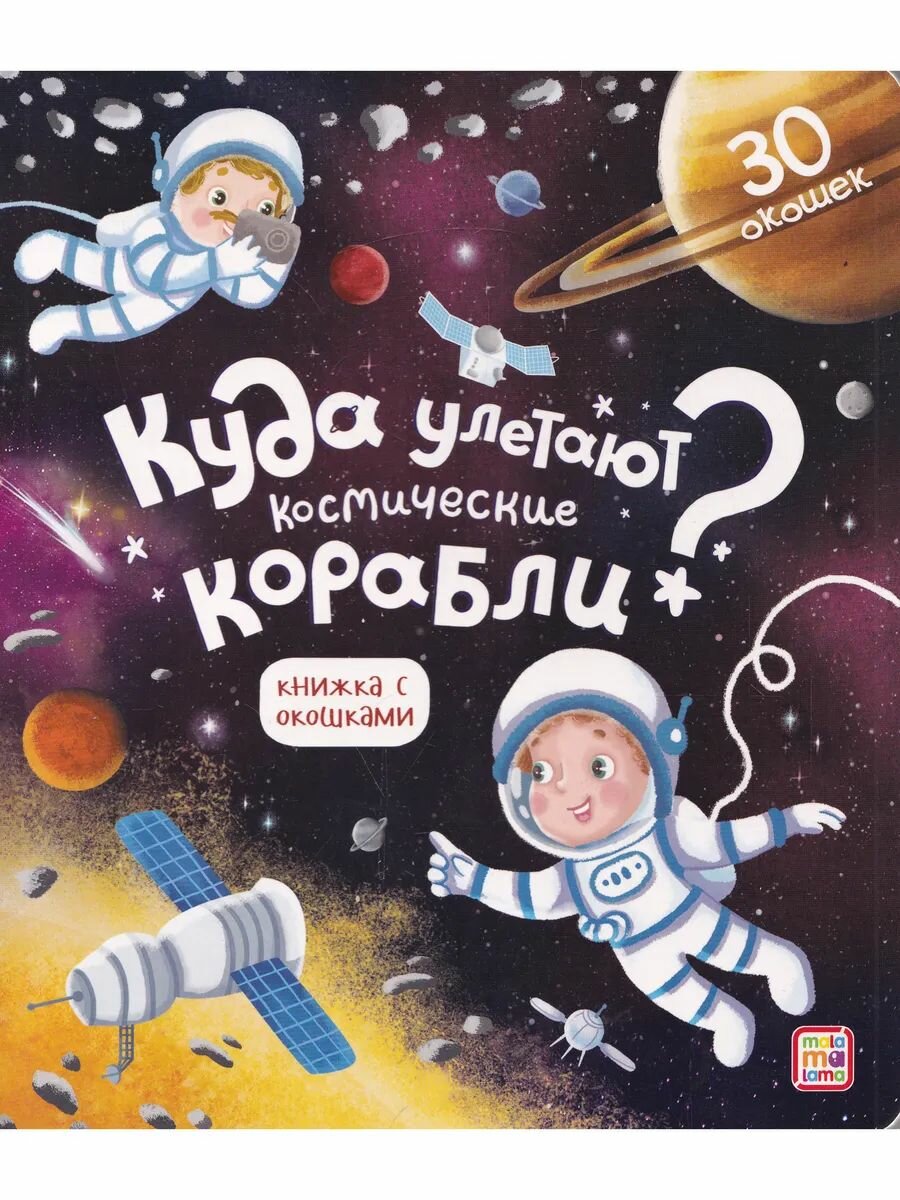 Куда улетают космические корабли? Книжка с окошками. 30 окошек.