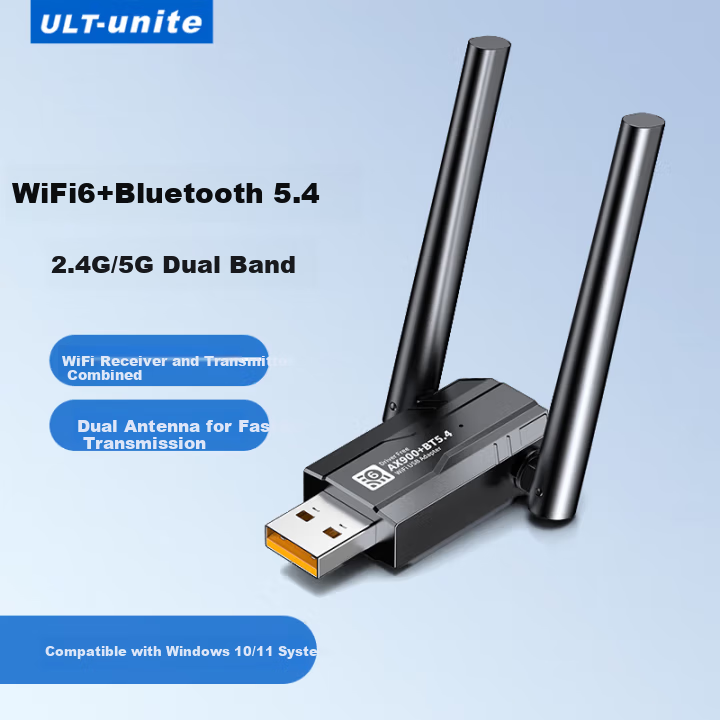 ULT-Unite USB Bluetooth 5.4 Приемник Беспроводной WiFi 6 Двойная Антенна Аудио Трансмиттер для Настольных Наушников