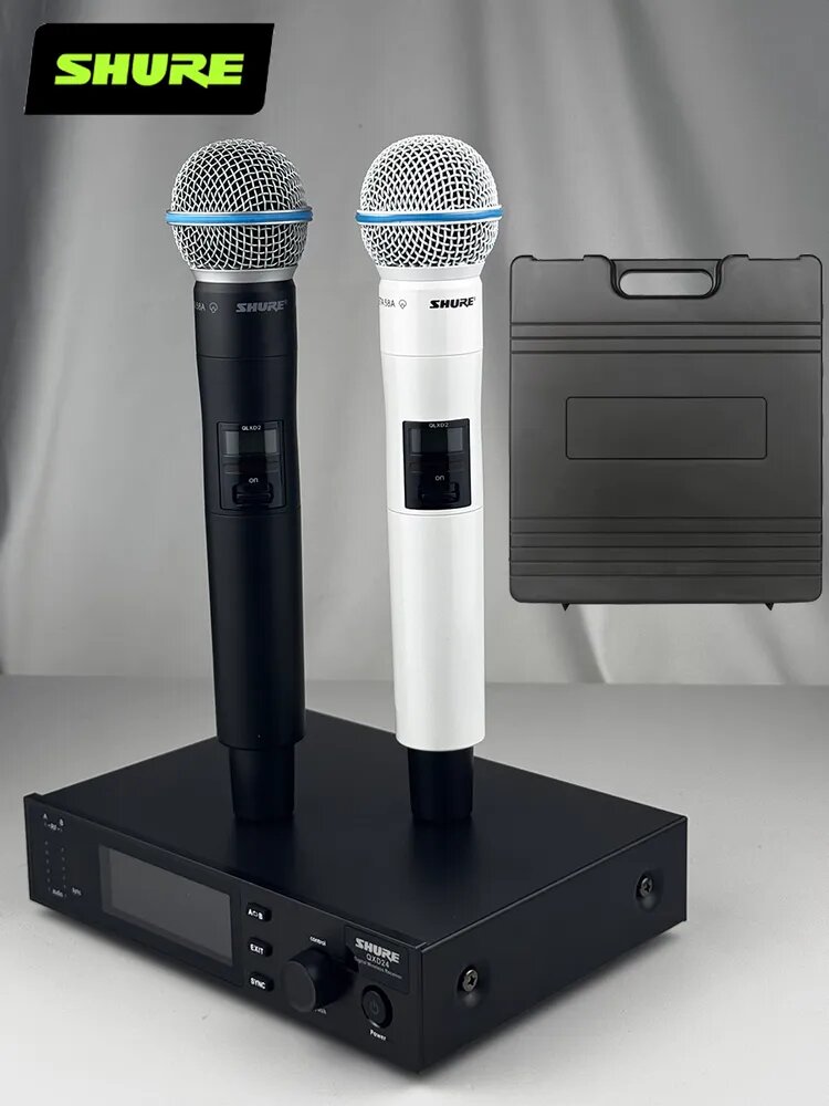 Shure Микрофон концертный QXD24 Beta58A беспроводный микрофон, с портативной пластиковой коробкой, разноцветный